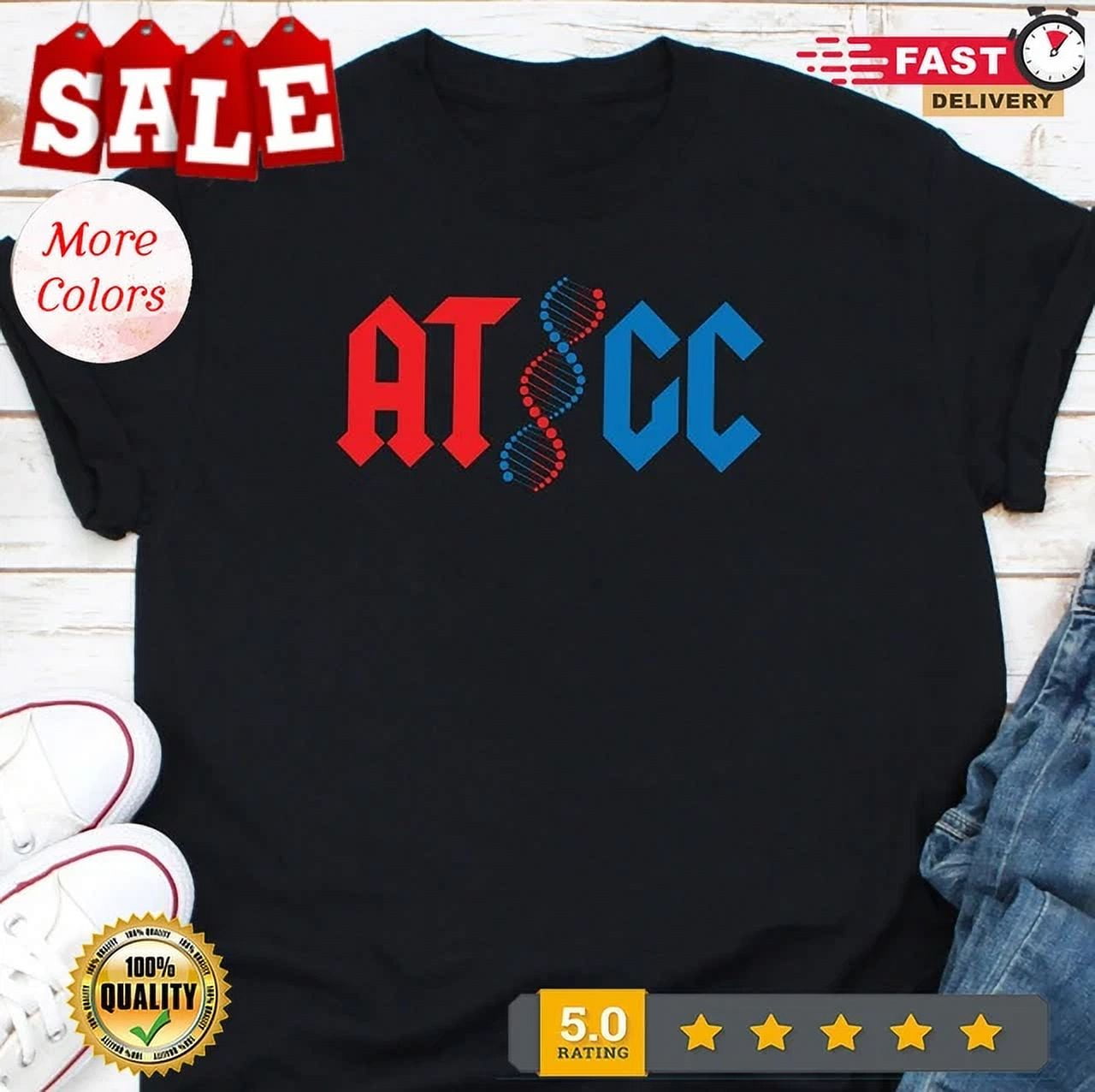 Hot Trending T-Shirt With Atgc, Dna, Genomic Alphabet, Gift For Biology Teacher, Design Preview ...
