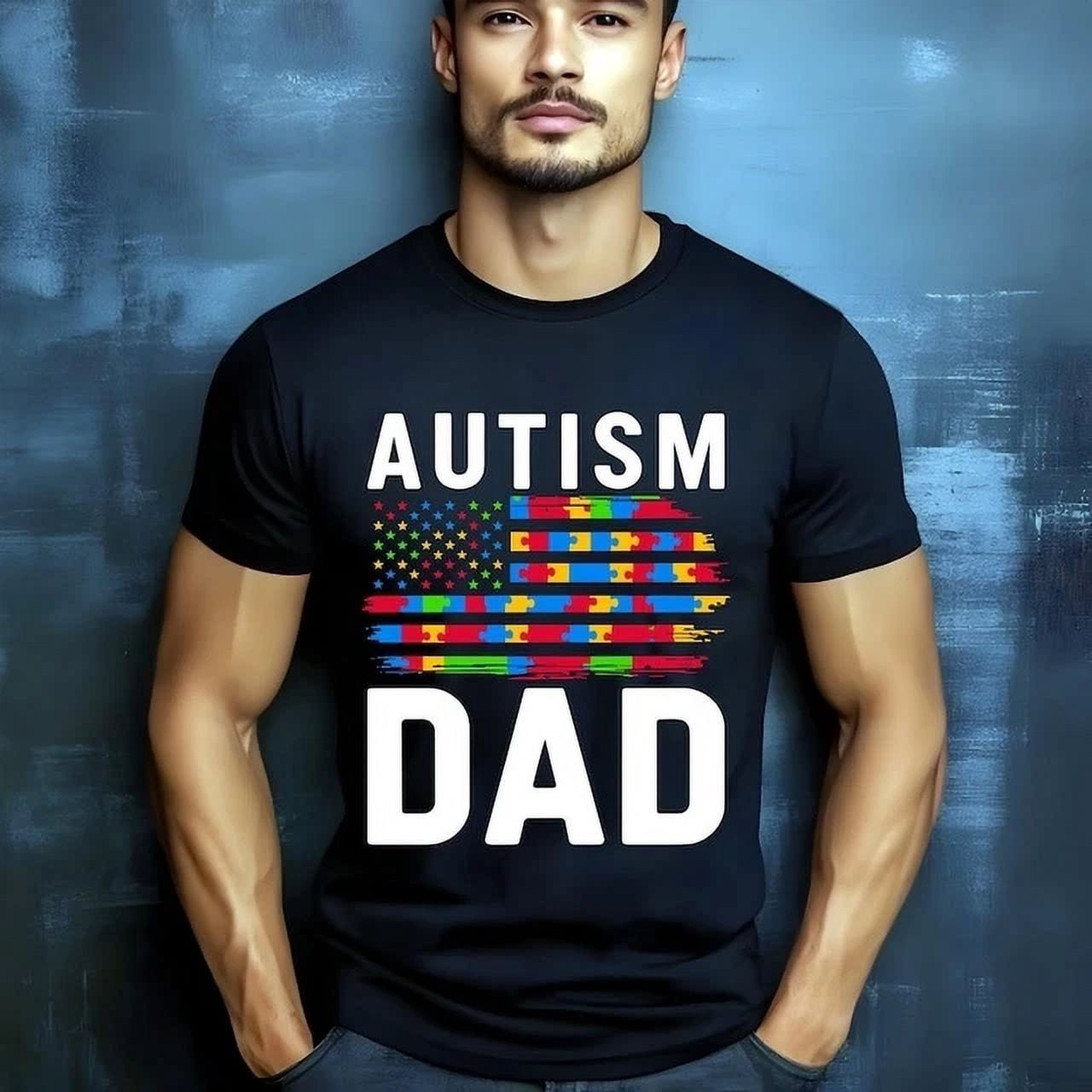 Hot Trending T-Shirt With Autism Dad, Proud Autism Dad American, Autism ...