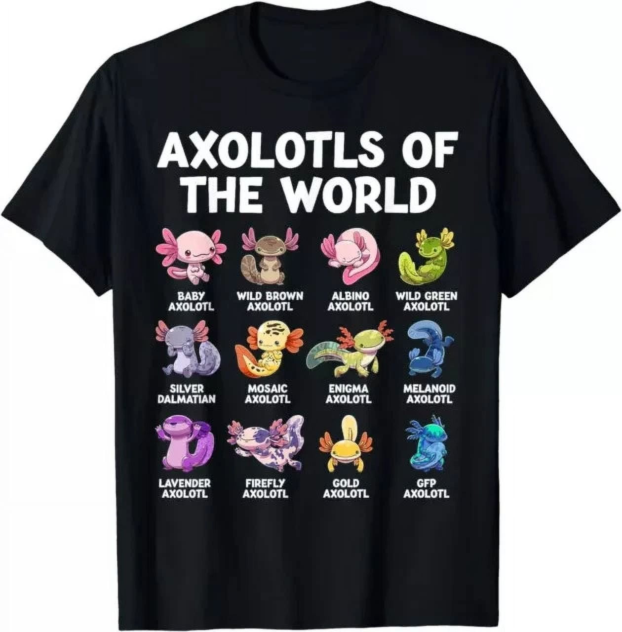 Hot Trending T-Shirt With Axolotls Of The World Kawaii Types Of Axolotl ...