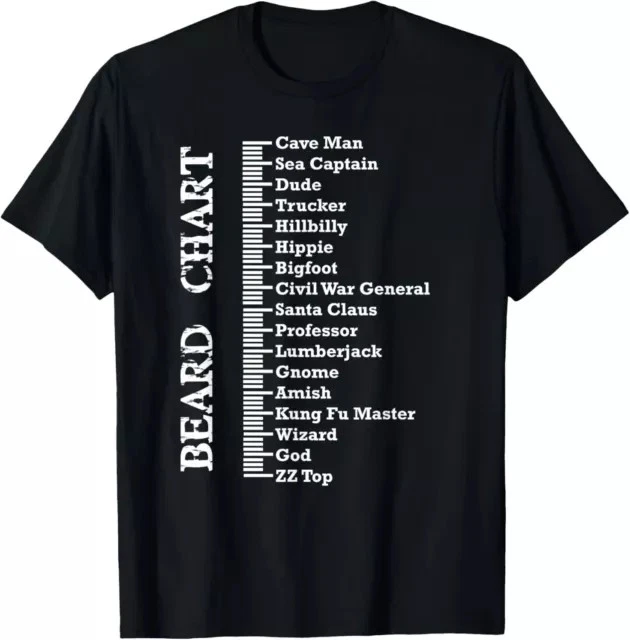 Hot Trending T-Shirt With Beard Measurement Chart Beard For Bearded Men Design Preview Only ...
