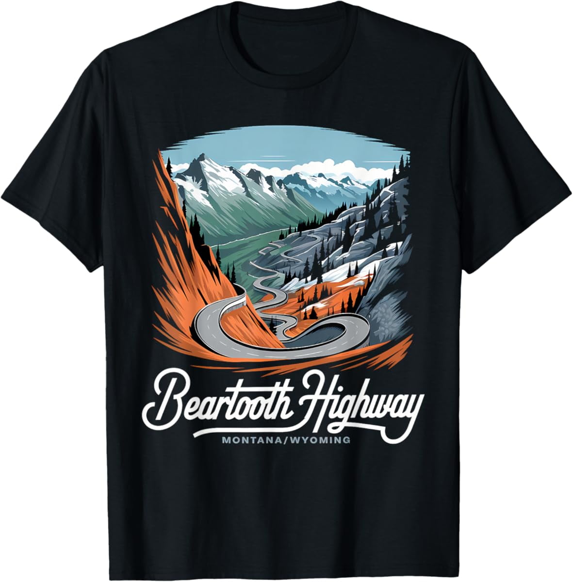 Hot Trending T-Shirt With Beartooth Highway Montana Wyoming Mountains ...