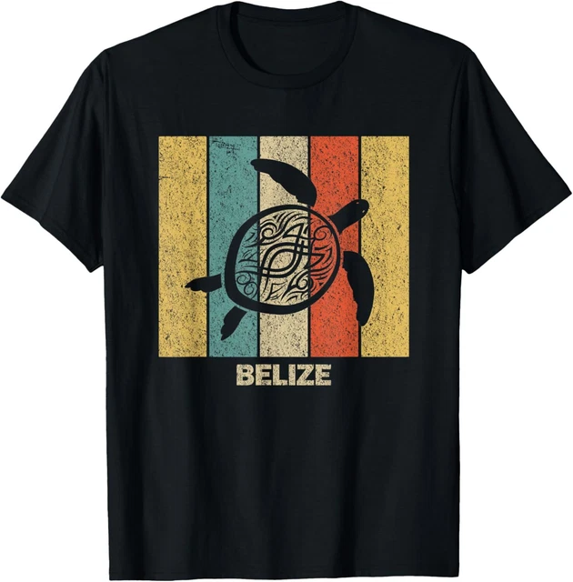 Hot Trending T-Shirt With Belize Retro 80S Tribal Sea Turtle T-Shirt ...