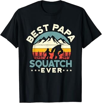 Hot Trending T-Shirt With Bigfoot Dad Sasquatch Dad Best Papa Squatch ...