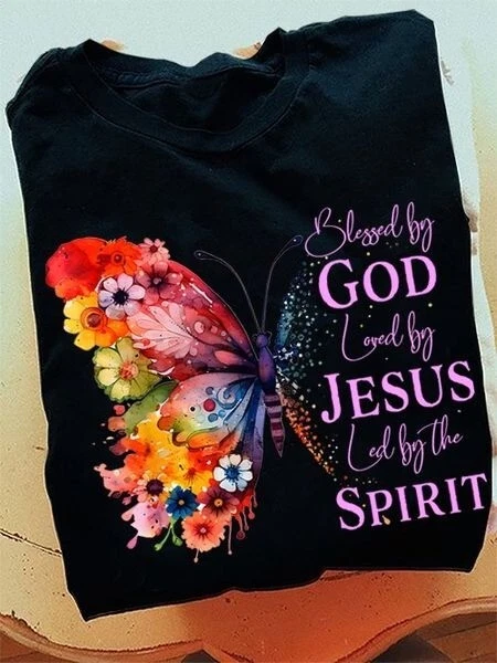 Hot Trending T-Shirt With Blessed By God Loved By Jesus Led By The ...
