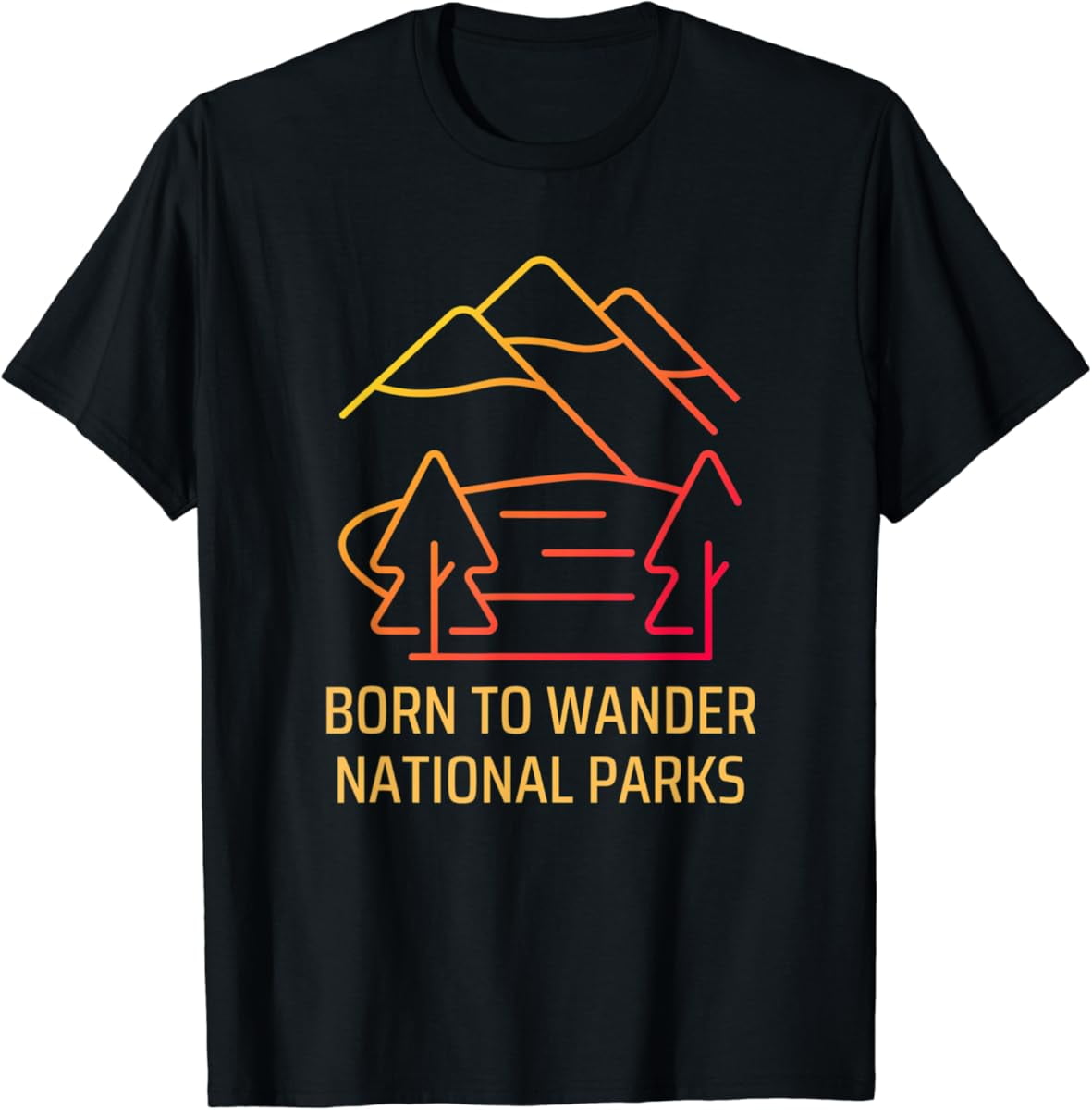 Hot Trending T-Shirt With Born To Wander National Parks T-Shirt Design Preview Only - Walmart.com