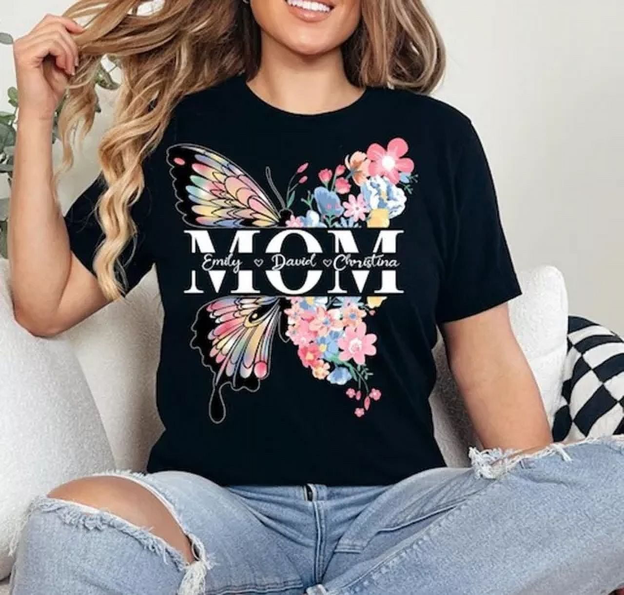 Hot Trending T-Shirt With Butterfly Mom, Floral Mama Tee, Mothers Day ...