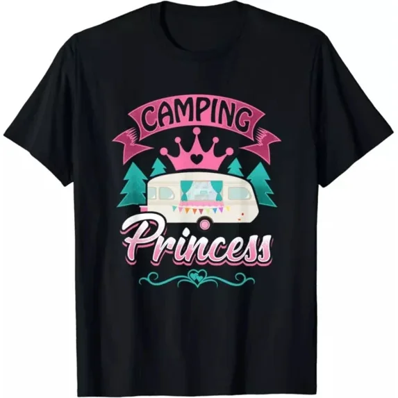 Hot Trending T-Shirt With Camping Princess Cute Outdoor Camper Design ...