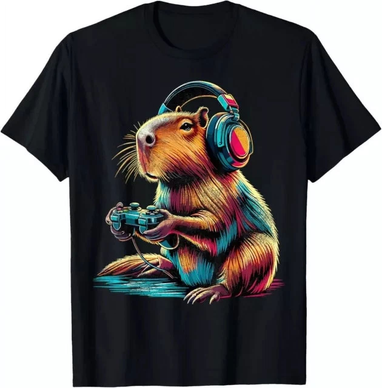 Hot Trending T-Shirt With Capybara Funny Video Games Capybara Design ...