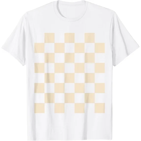 Hot Trending T-Shirt With Checkerboard Beige Checkered T-Shirt Design ...