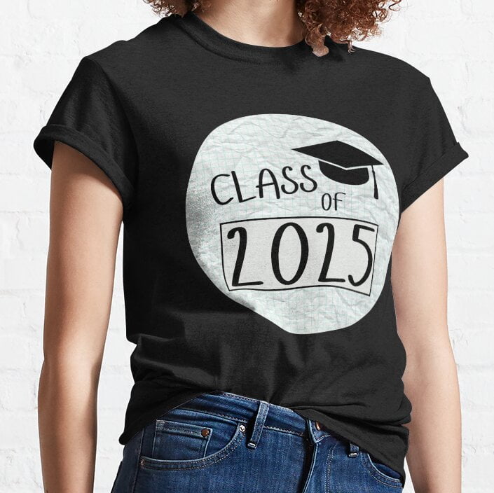 Hot Trending T-Shirt With Class Of 2025 Graduation Graph Paper Design ...