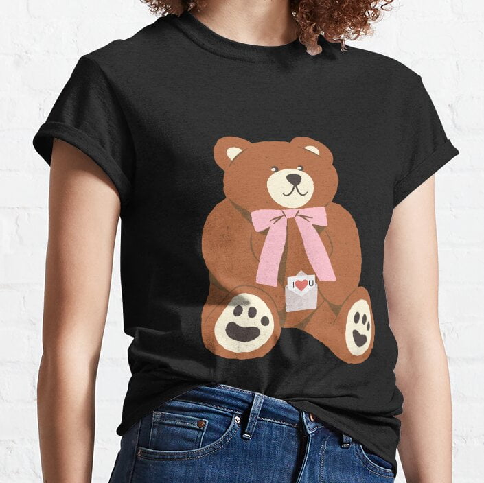 Hot Trending T-Shirt With Copy Of Cute Teddy Bear With Bow And Heart ...