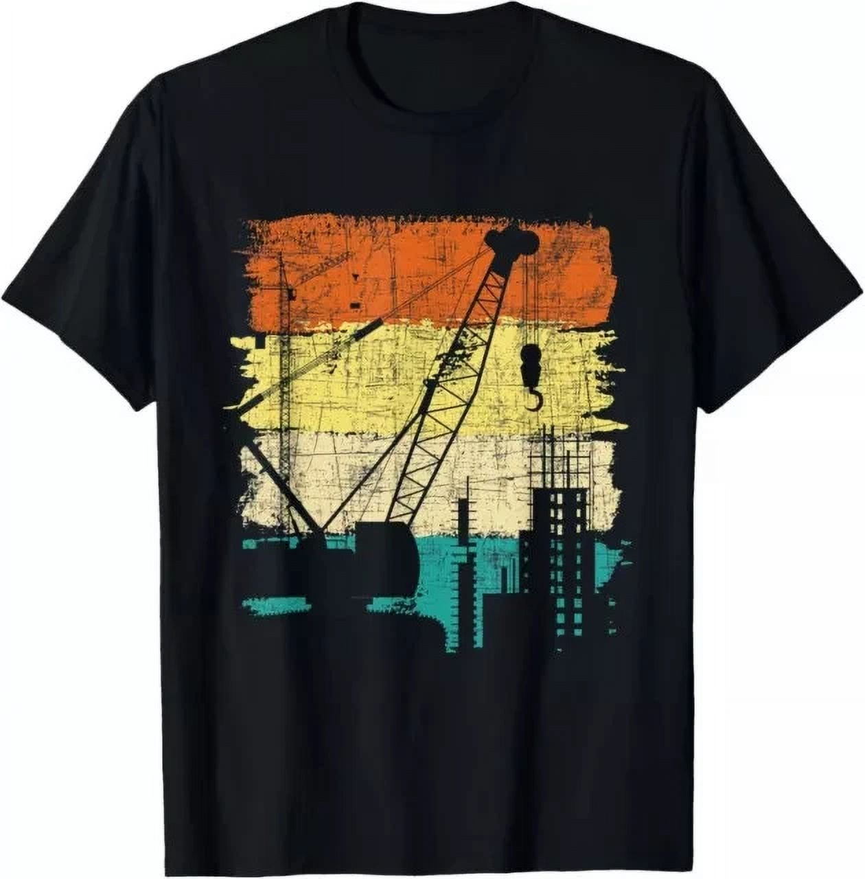 Hot Trending T-Shirt With Crane Operator - Retro Tower Crane Heavy ...