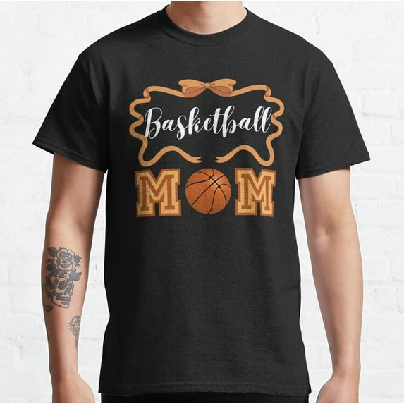 Hot Trending T-Shirt With Cute Basketball Mom Coquette Ribbon Bow ...