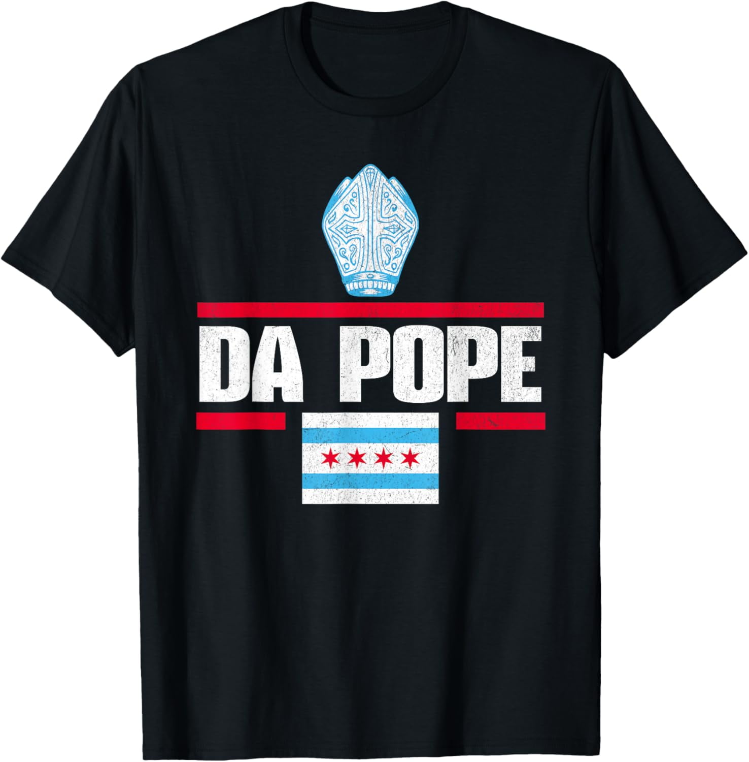 Hot Trending T-Shirt With Da Pope Leo Xiv Chicago Flag Usa - Walmart.com