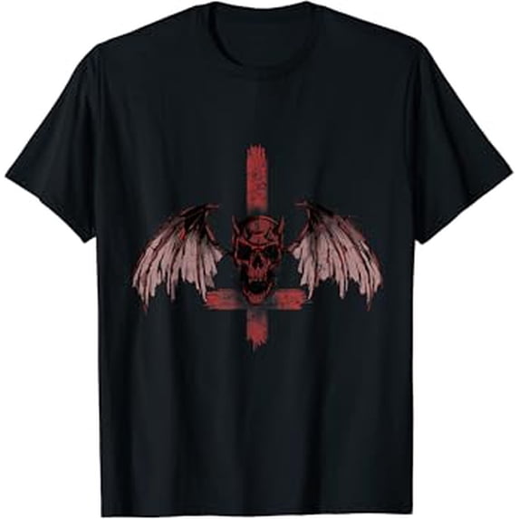 Hot Trending T-Shirt With Death Metal Goth Devil Skull And Bat Gothic T ...