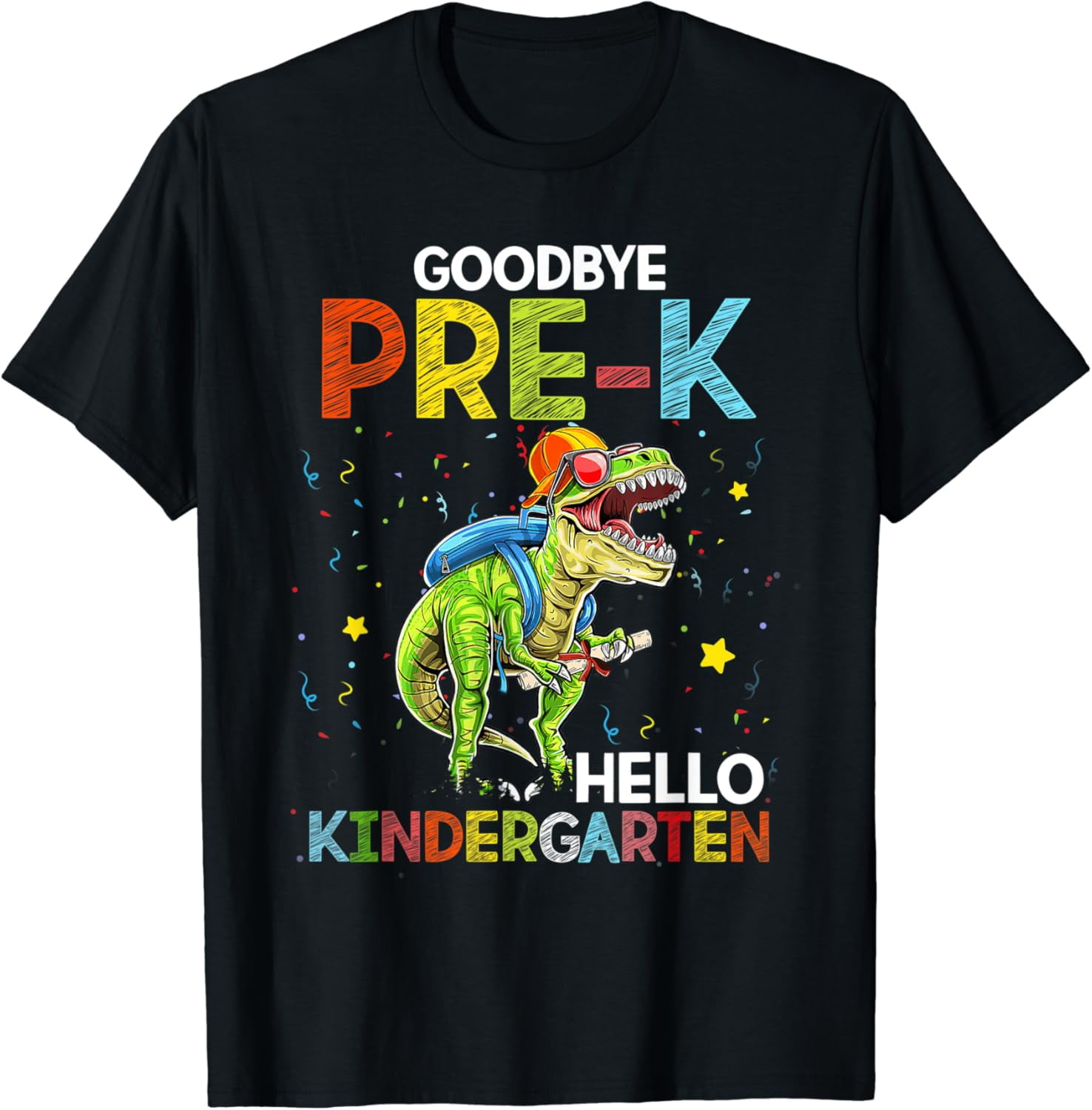Hot Trending T-Shirt With Dinosaur Goodbye Pre-K Hello Kindergarten ...