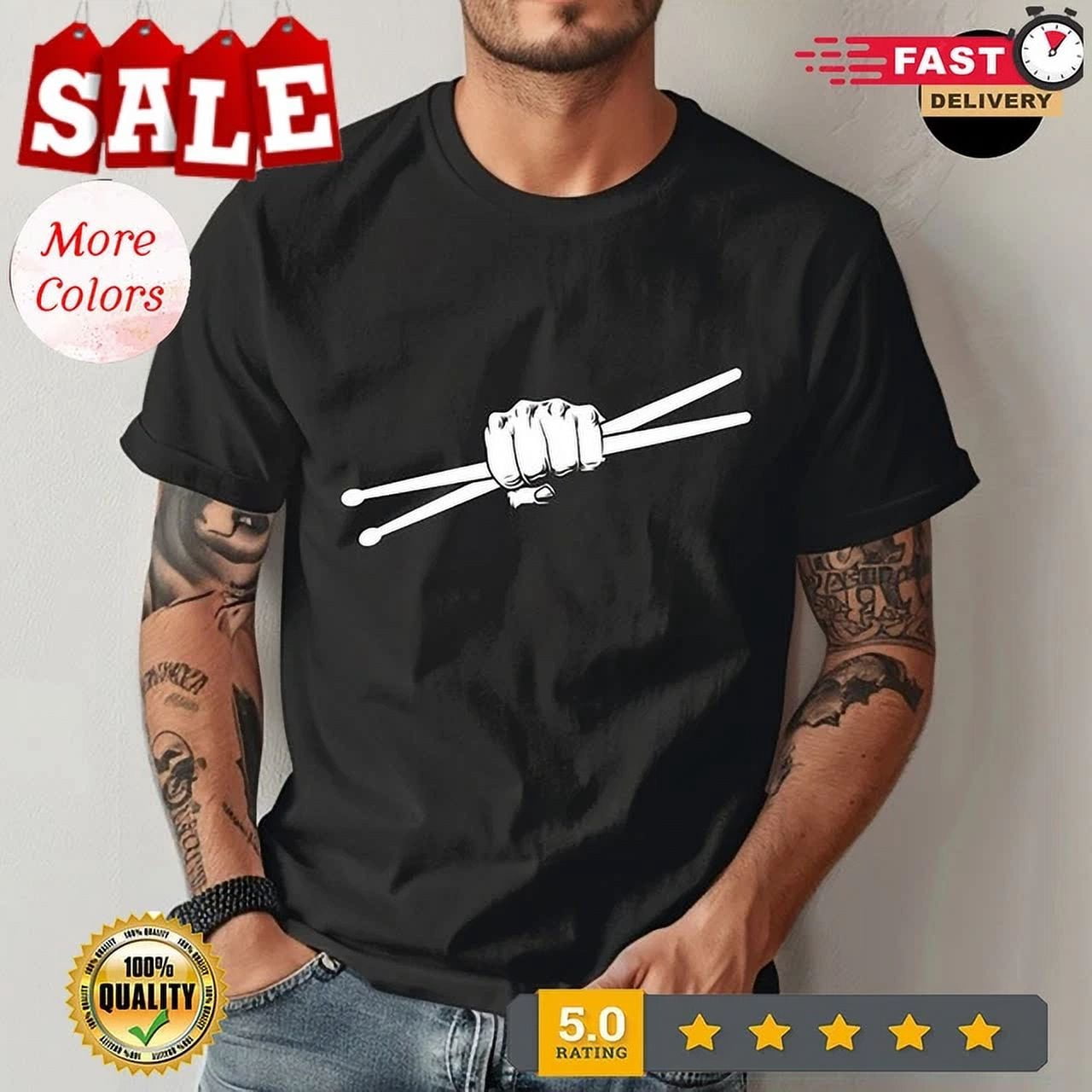 Hot Trending T-Shirt With Drummer, Drummer Sticks , Drummer Gift, Gift ...