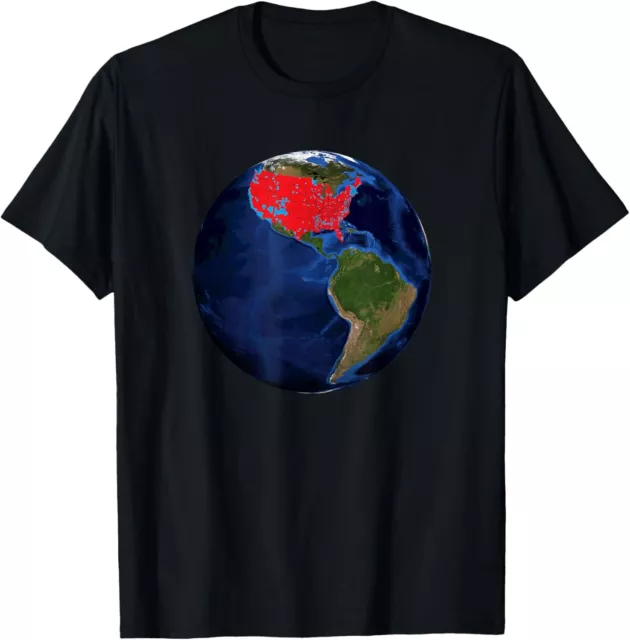 Hot Trending T-Shirt With Earth Planet With Red Electoral Map 2024 ...