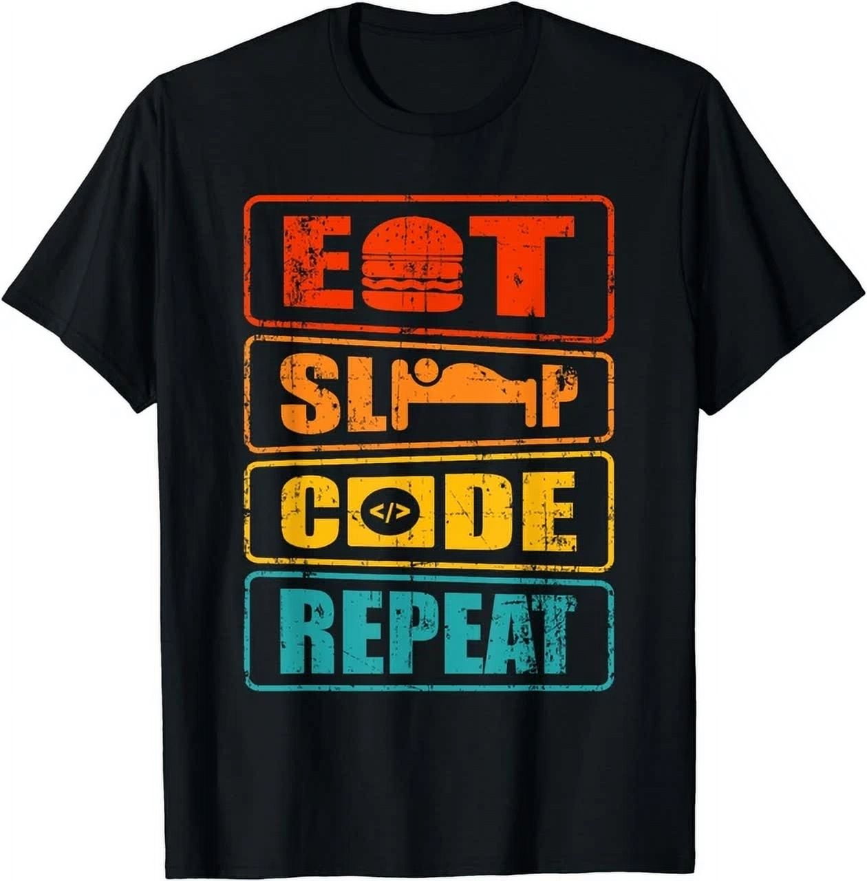 Hot Trending T-Shirt With Eat Sleep Code Repeat Computer Science Programmer Design Preview Only ...