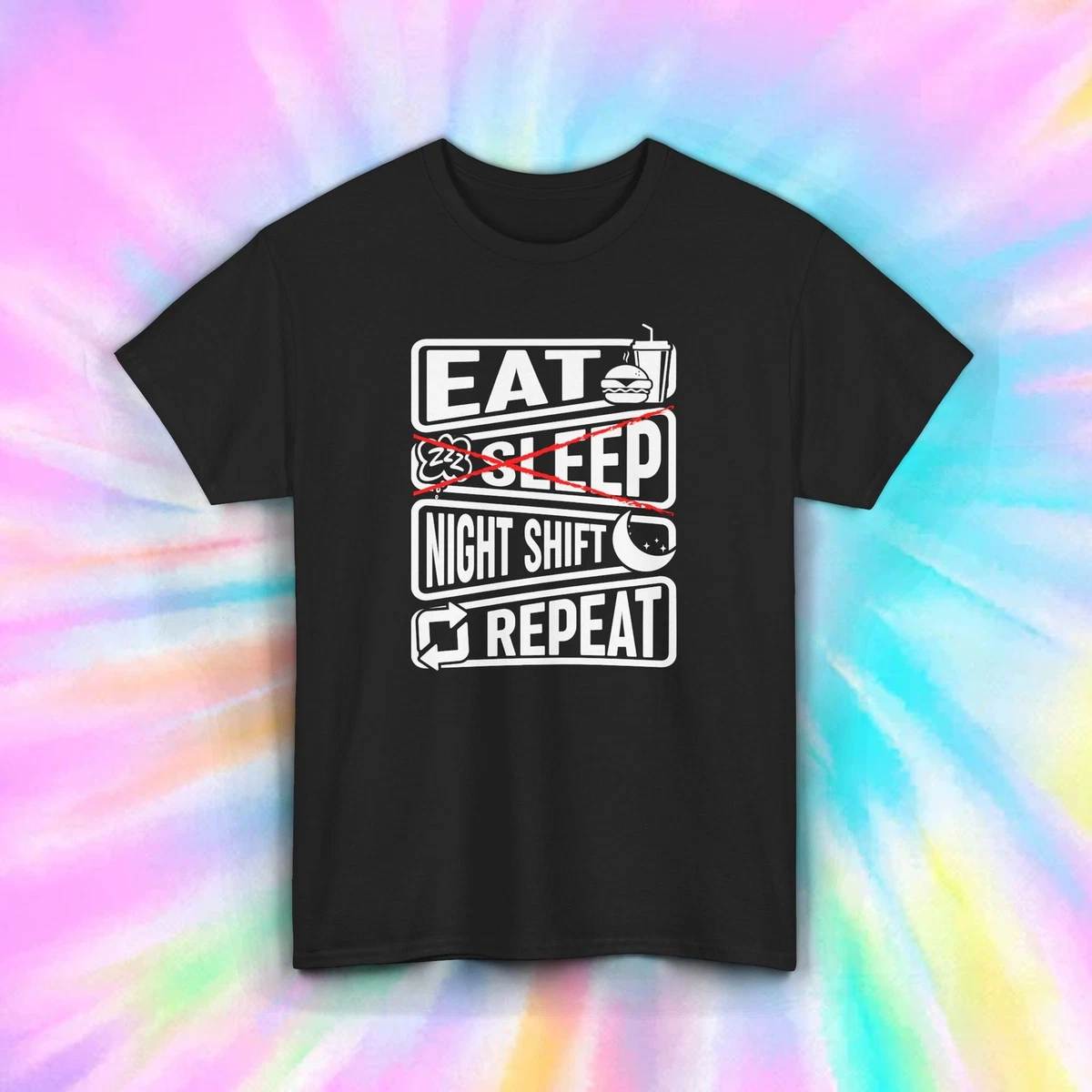 Hot Trending T-Shirt With Eat Sleep Night Shift Repeat Shirt Funny Work ...