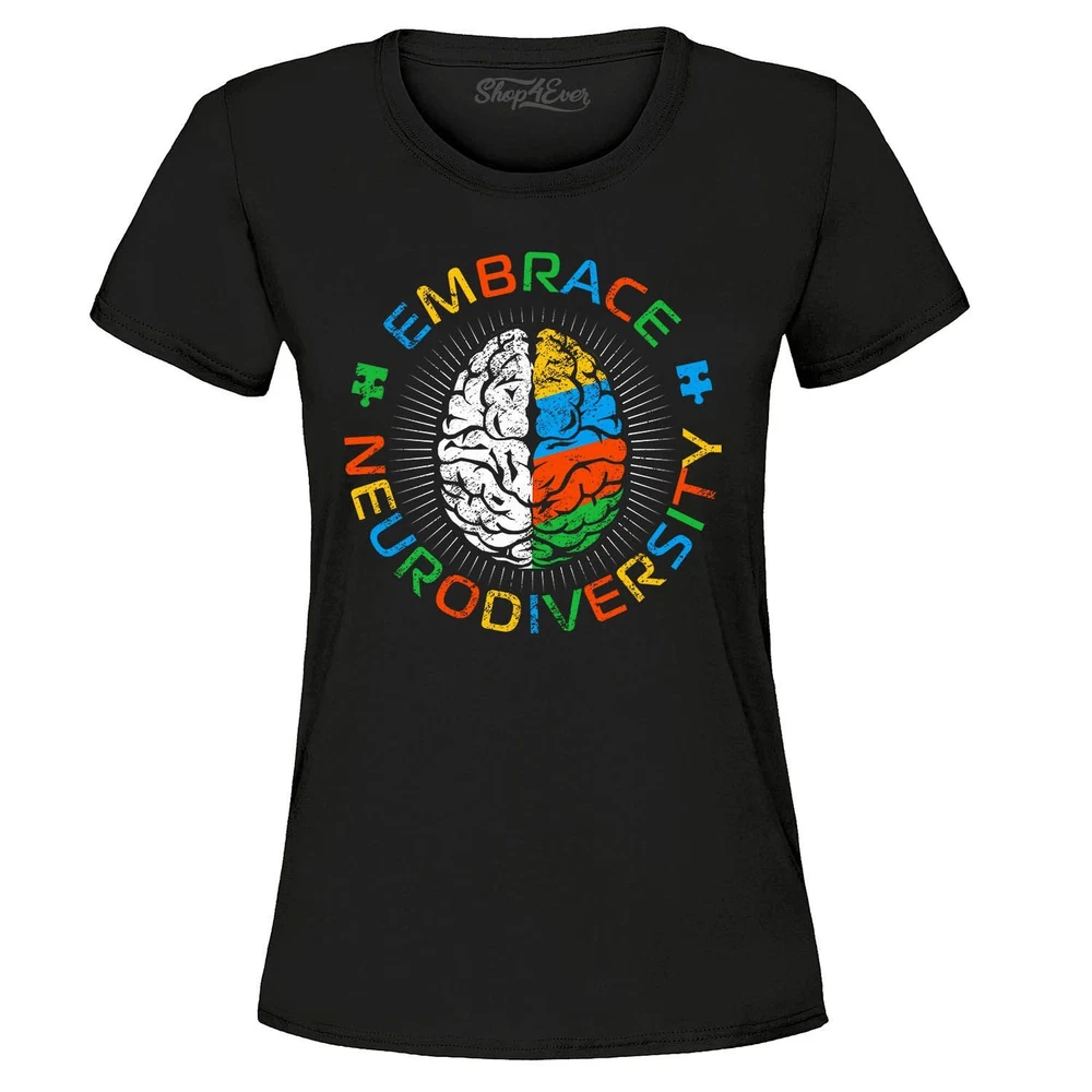 Hot Trending T-Shirt With Embrace Neurodiversity Autism Brain Spectrum ...