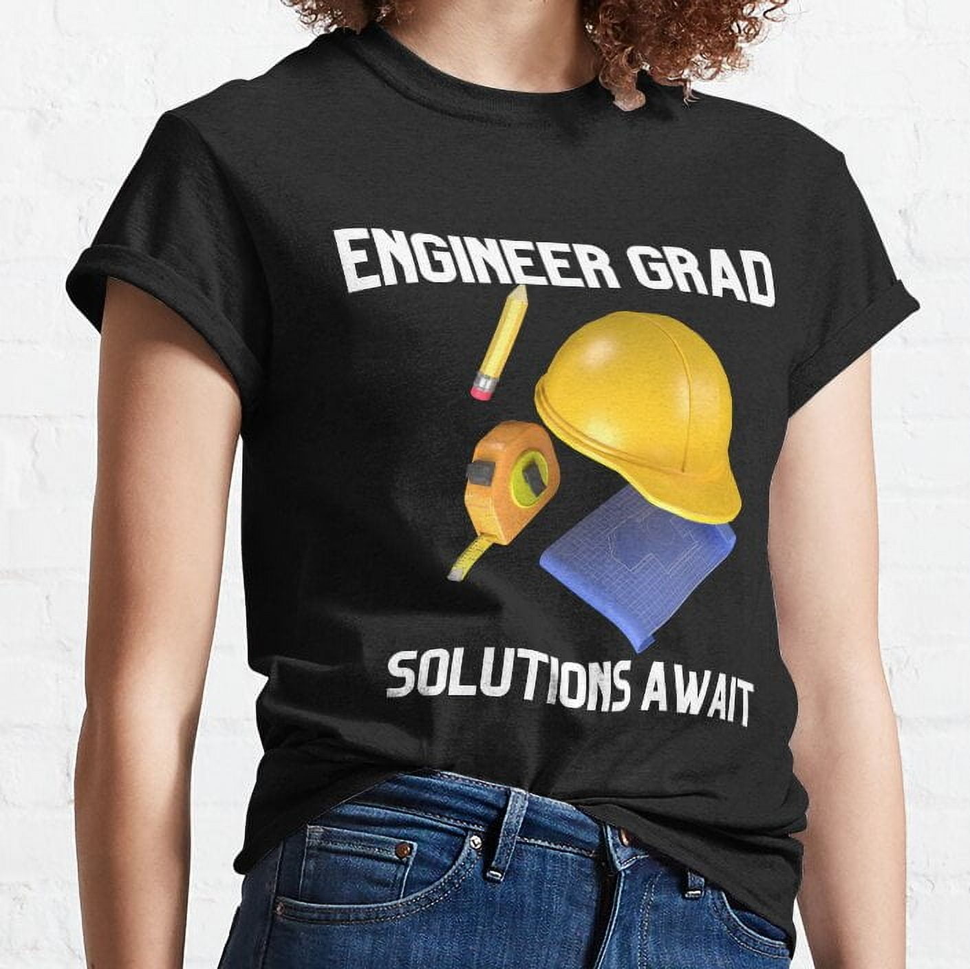 Hot Trending T-Shirt With Engineer Grad – Solutions Await | Engineering ...