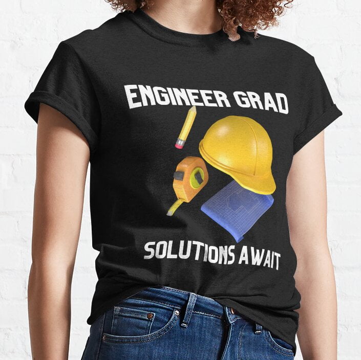 Hot Trending T-Shirt With Engineer Grad – Solutions Await | Engineering ...