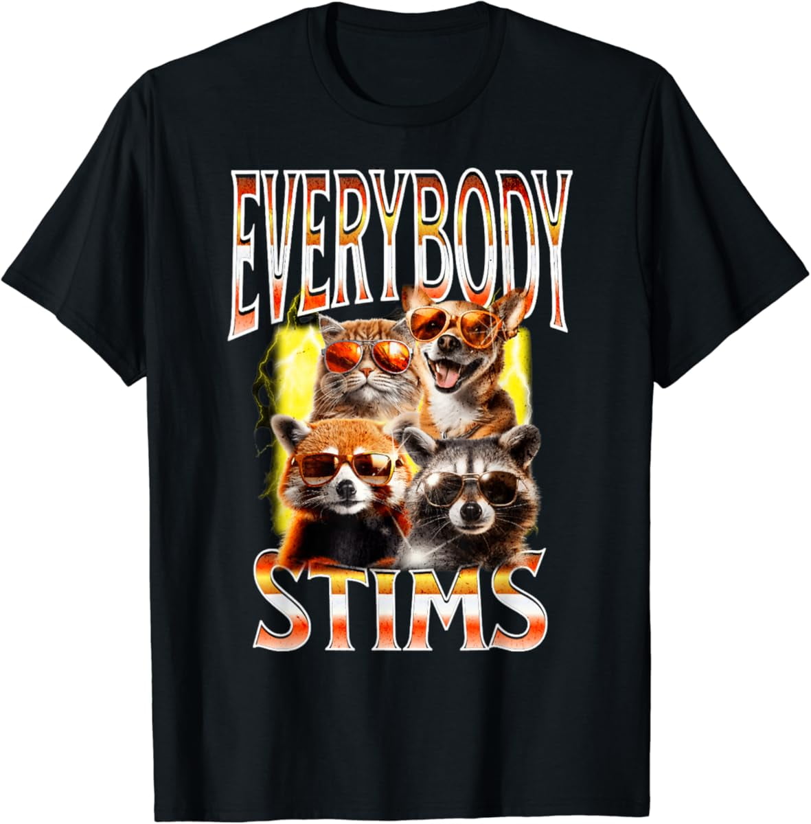 Hot Trending T-Shirt With Everybody Stims Autism Awareness Month Neurodiversity 90S T-Shirt ...