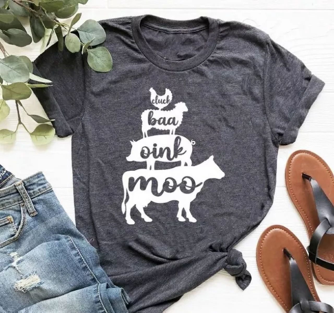 Hot Trending T-Shirt With Farm Animal, Cluck Oink Moo, Farm, Cow ...