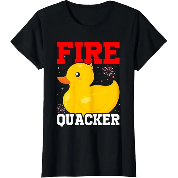 Hot Trending T-Shirt With Fire Quacker Rubber Duck 4Th Of July Firework ...