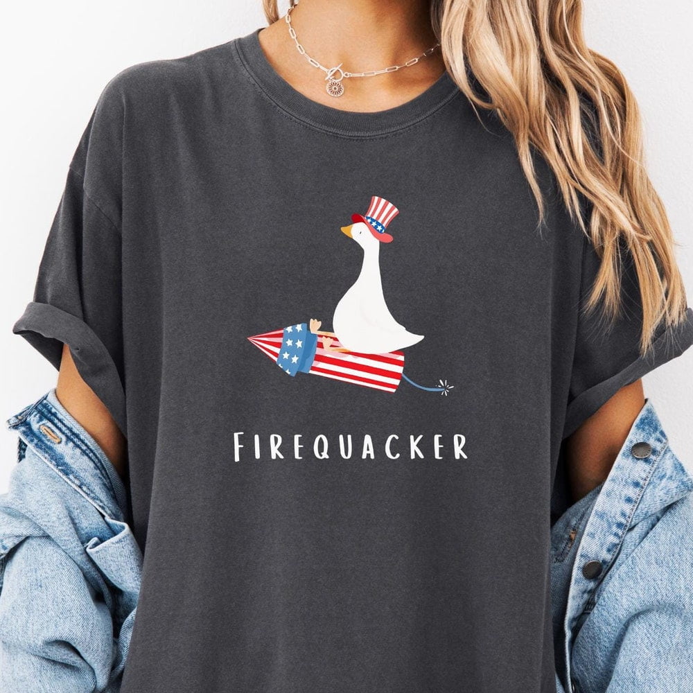 Hot Trending T-Shirt With Firequacker Goose 4Th Of July Patriotic ...