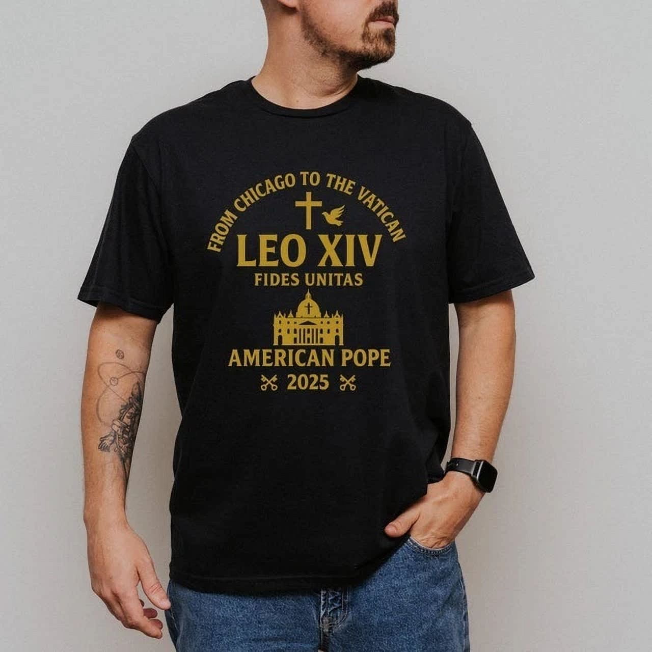 Hot Trending T-Shirt With First American Pope Tee, Pope Leo Xiv, From Chicago To The Design ...