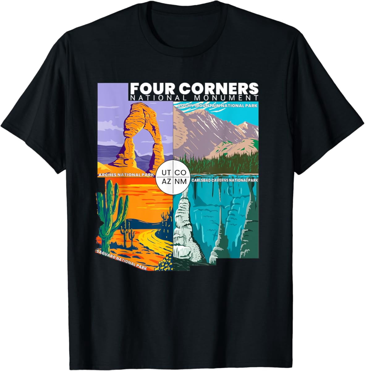 Hot Trending T-Shirt With Four Corners National Monument With National ...