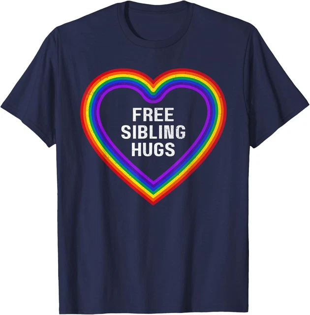 Hot Trending T-Shirt With Free Sibling Hugs Heart Lgbt Gay Pride Month ...
