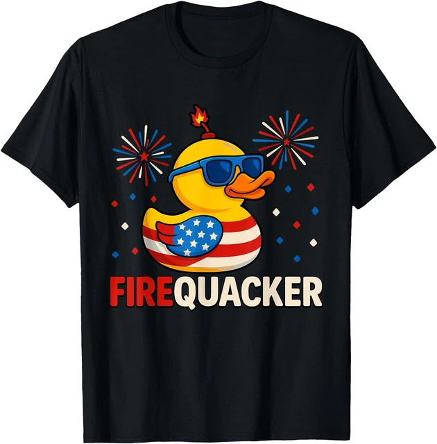 Hot Trending T-Shirt With Funny 4Th Of July Duck Firequacker Fourth Of ...