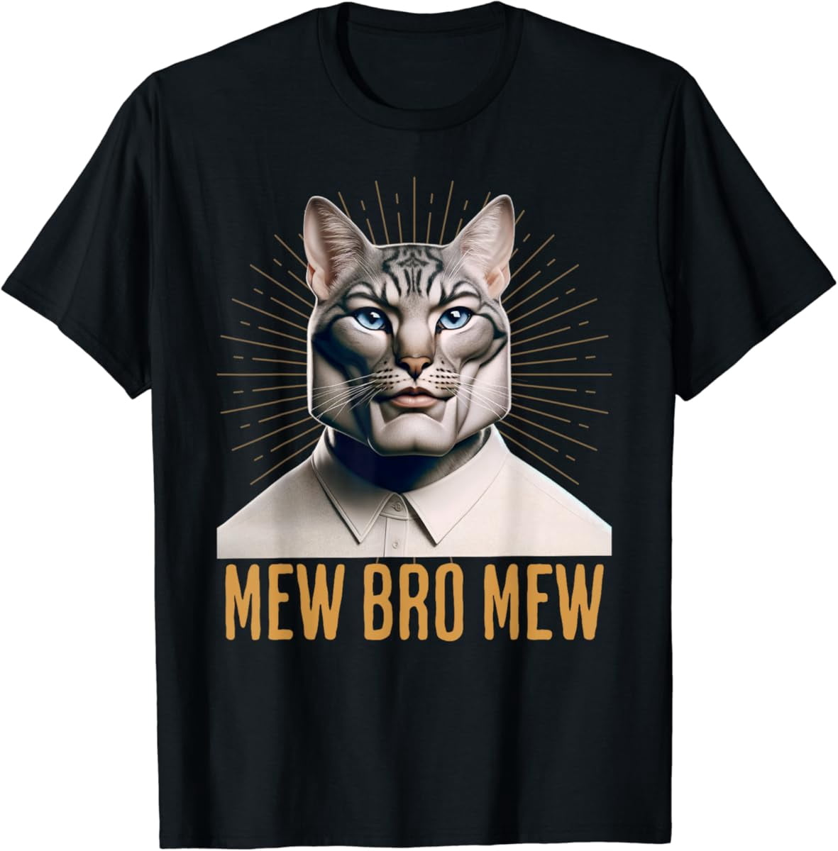 Hot Trending T-Shirt With Funny Bootleg Mewing Cat Looksmaxxing Mew Bro ...