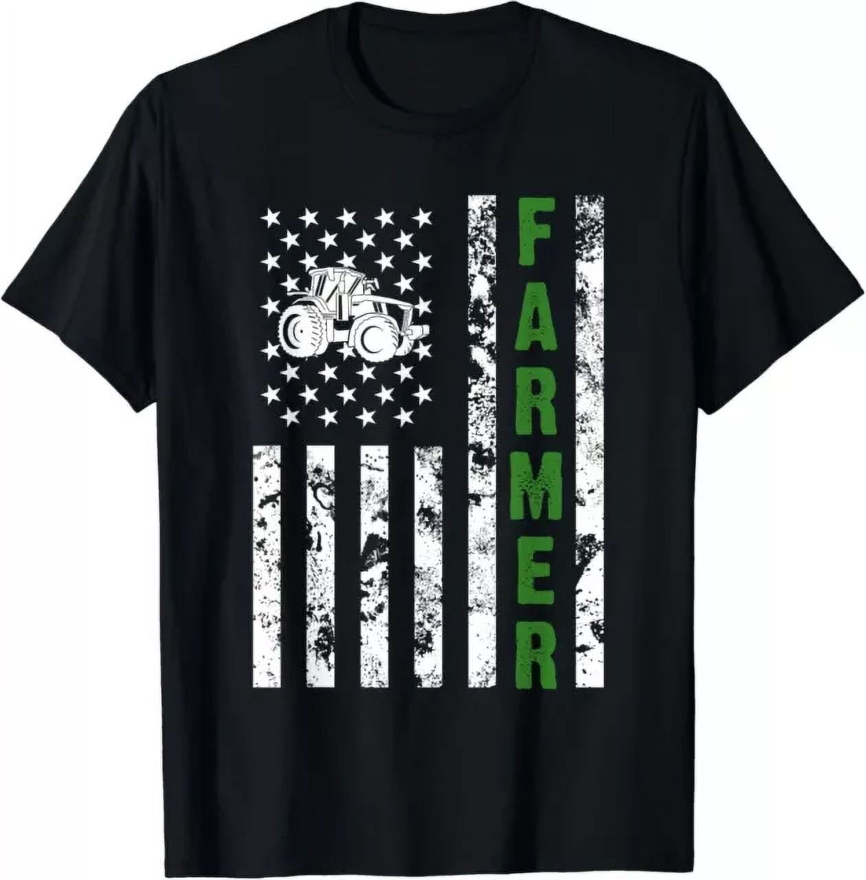 Hot Trending T-Shirt With Funny Flag With Tractor - Patriotic Farmer ...