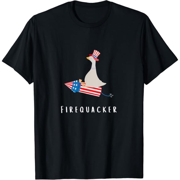Hot Trending T-Shirt With Funny Goose Fourth Of July Firequacker ...
