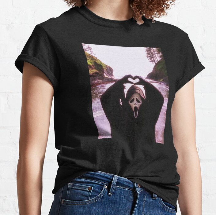 Hot Trending T-Shirt With Funny Heart Hands Ghostface Emoji Design ...