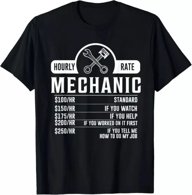 Hot Trending T-Shirt With Funny Mechanic Hourly Rate Labor Rates Car ...