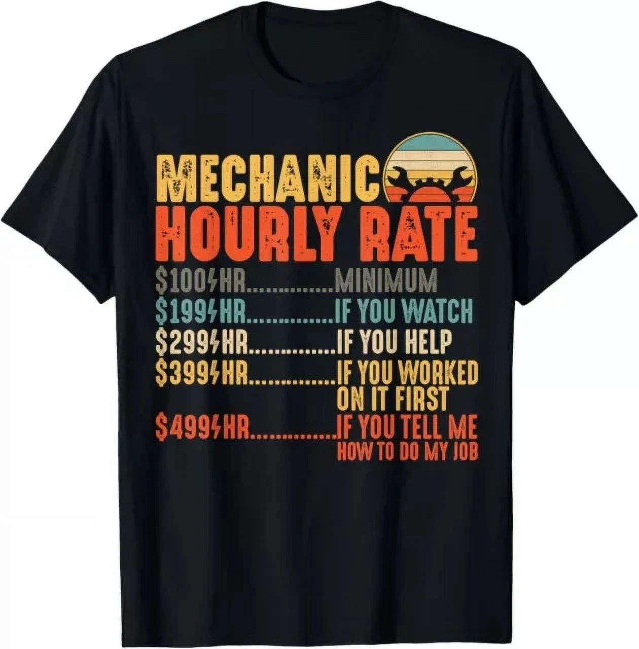 Hot Trending T-Shirt With Funny Mechanics Labor Rates Design Preview ...