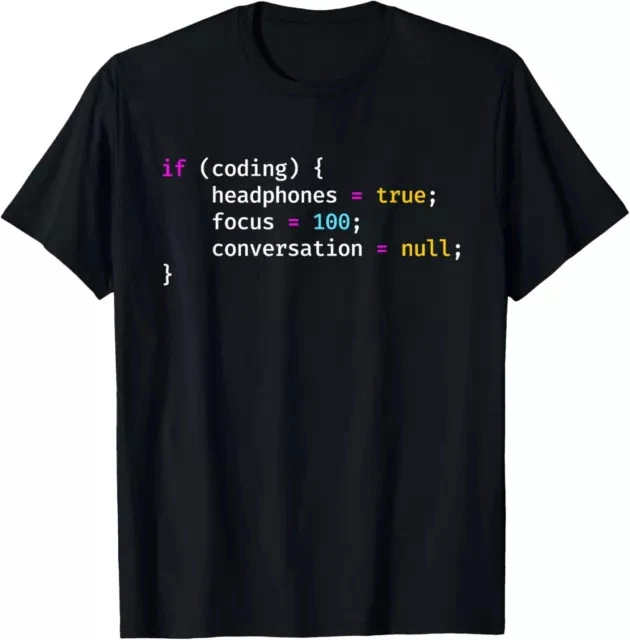 Hot Trending T-Shirt With Funny Programming If Coding Headphones Focus ...