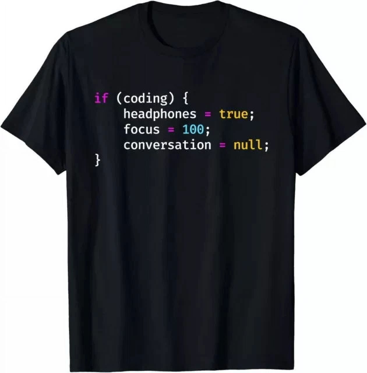 Hot Trending T-Shirt With Funny Programming If Coding Headphones Focus Design Preview Only ...