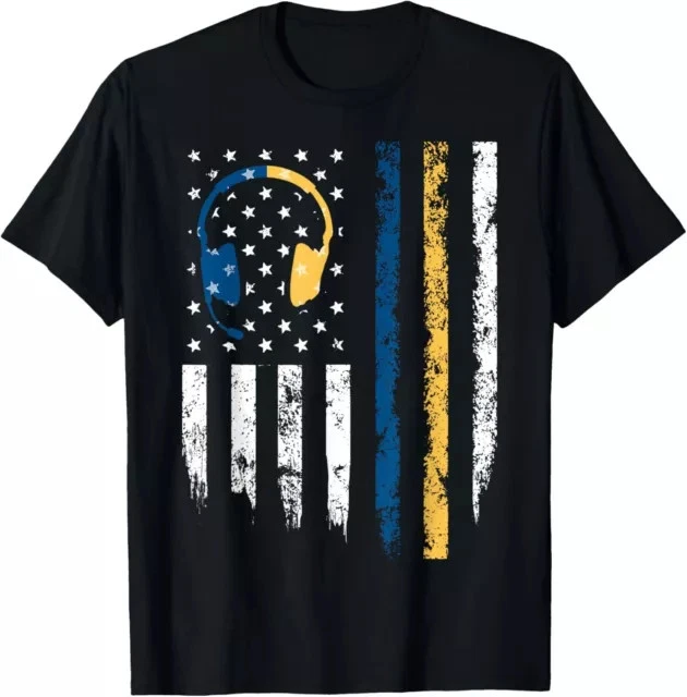 Hot Trending T-Shirt With Gold Blue Line 911 Police Dispatcher First ...