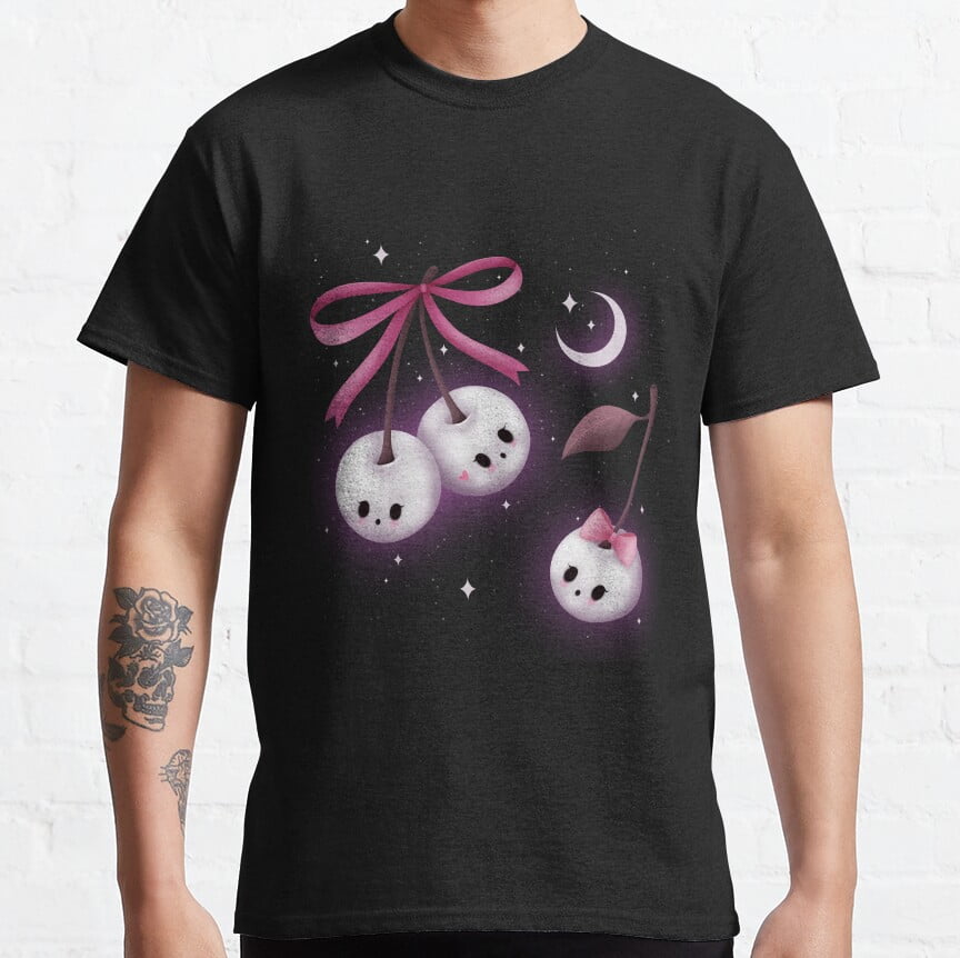 Hot Trending T-Shirt With Gothic Coquette Ghost Cherries Design Preview Only - Walmart.com