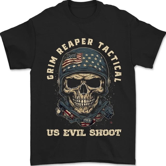 Hot Trending T-Shirt With Grim Reaper Tactical Skull Military Army T ...