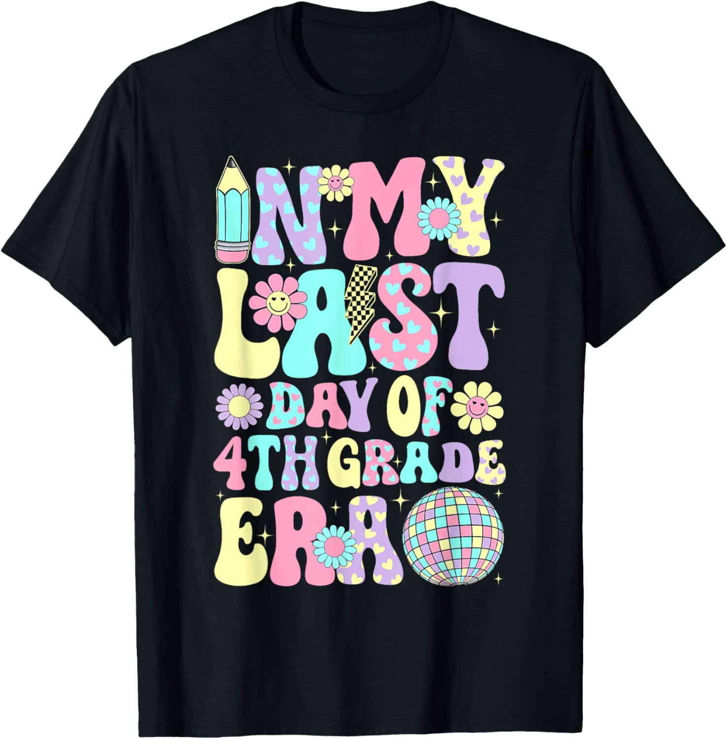 Hot Trending T-Shirt With Groovy Cute In My Last Day Of 4Th Grade Era ...