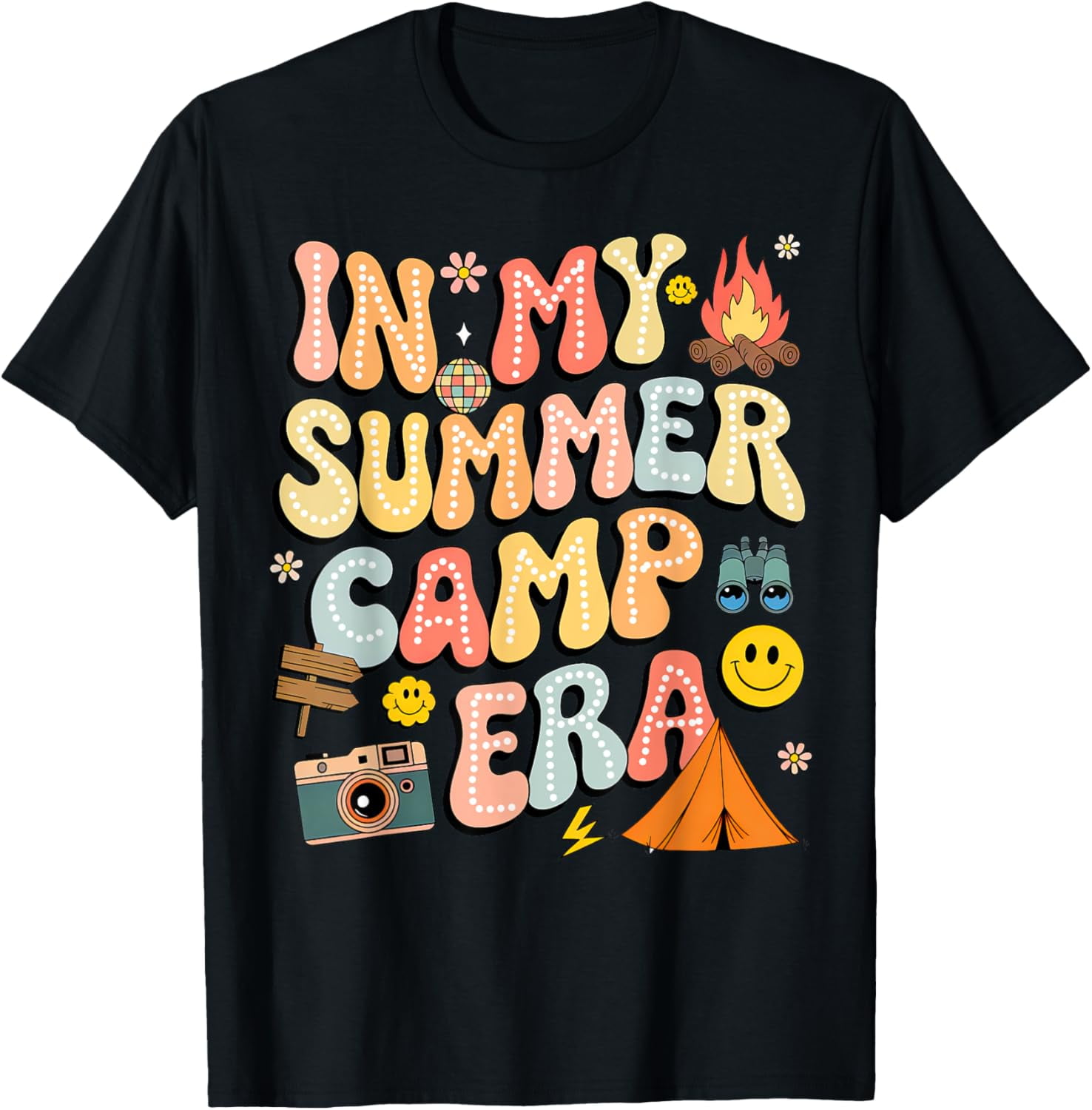 Hot Trending T-Shirt With Groovy In My Summer Camp Era Camping Crew ...