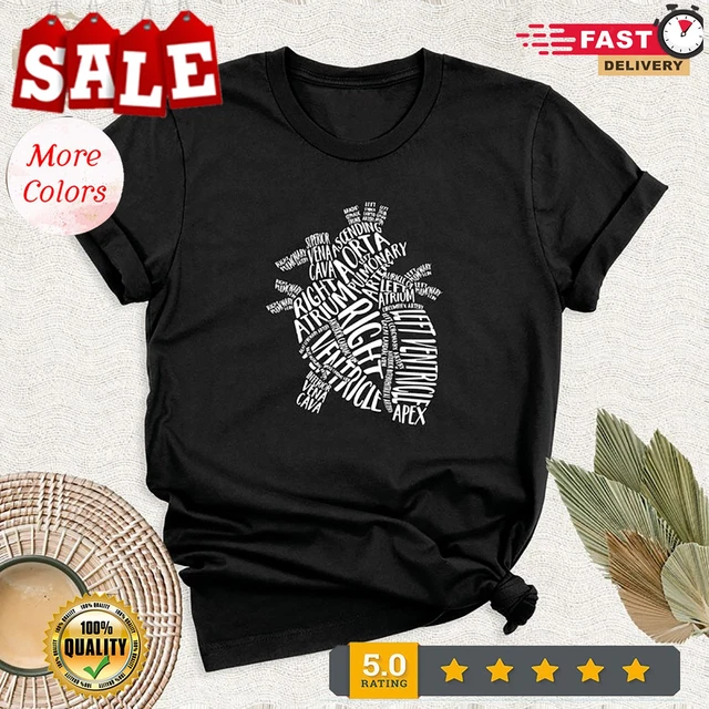Hot Trending T-Shirt With Heart Anatomy Shirt, Nursing School Tshirt ...