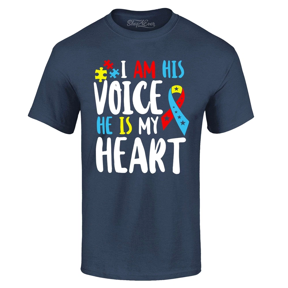 Hot Trending T-Shirt With I Am His Voice He Is My Heart Autism ...